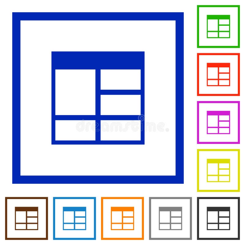 Spreadsheet Vertically Merge Table Cells Framed Flat Icons Stock Vector ...