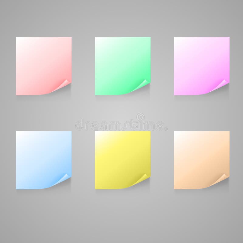 Set of color stick note stock vector. Illustration of important - 39172283