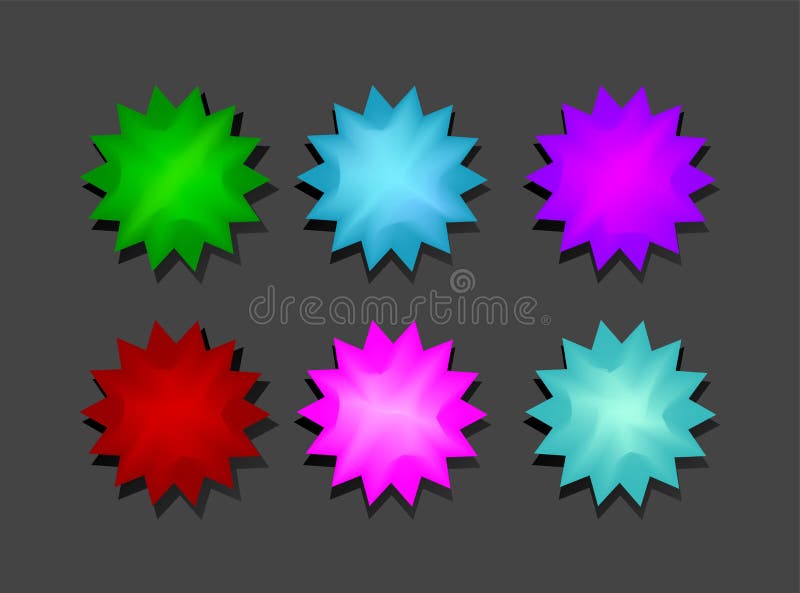 Set of Color Stickers with Splash Stock Vector - Illustration of paper ...