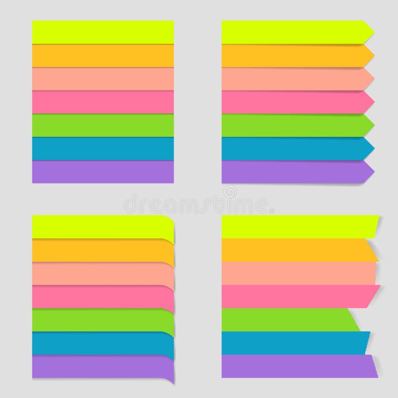 Set of Color sticky notes stock vector. Illustration of office - 262529109