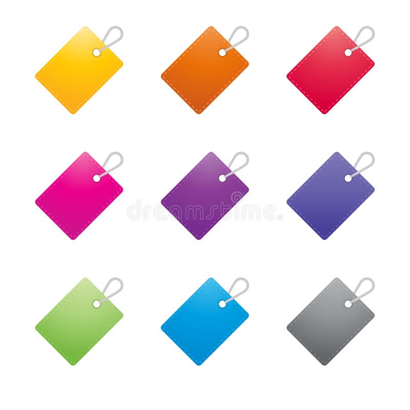 Set of color tags stock vector. Illustration of button - 47204595