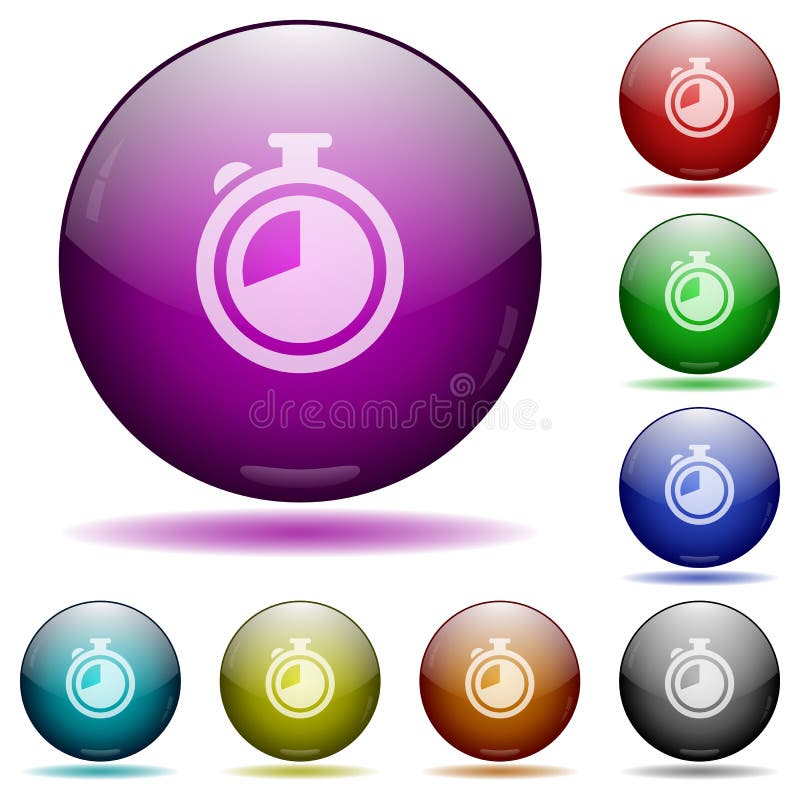 Timer glass sphere buttons stock vector. Illustration of buttons ...