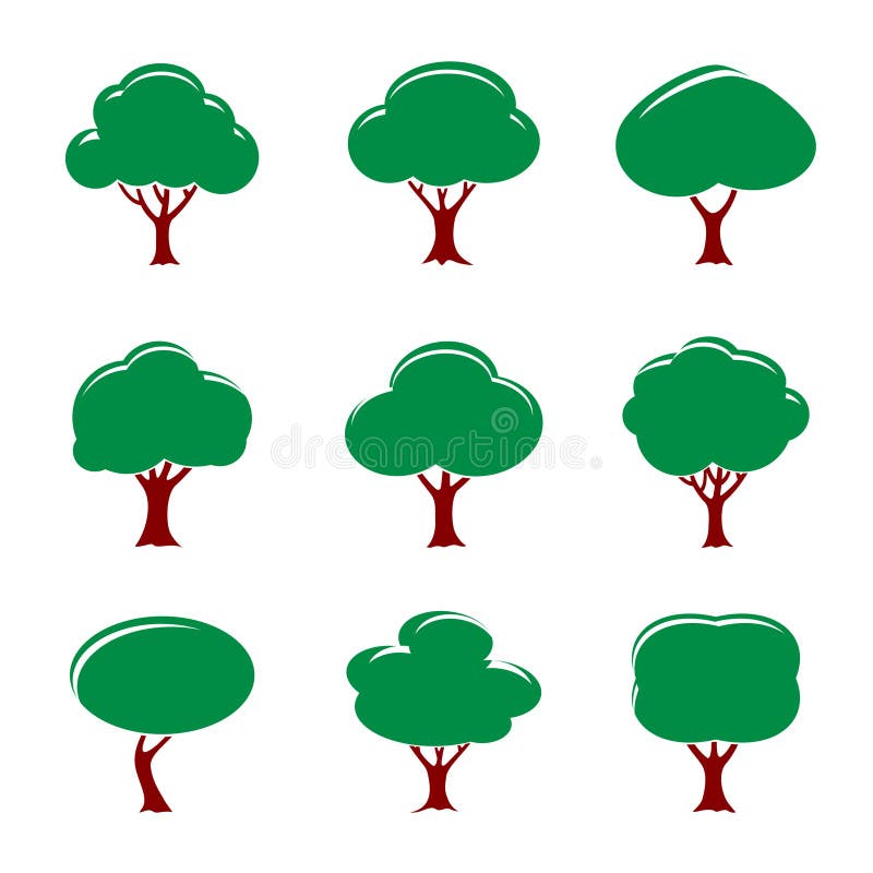 Set of Color Trees. Vector Illustration. Stock Illustration ...