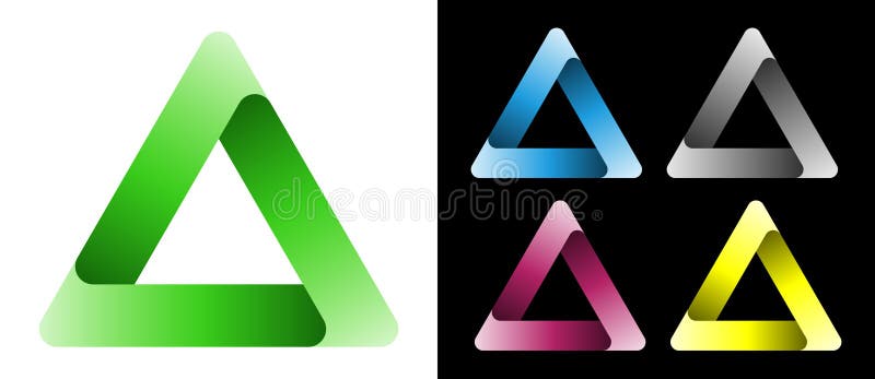 Set of Color Triangles with Rounded Corners. 3D Design Element, Logo or Icon Template Stock ...