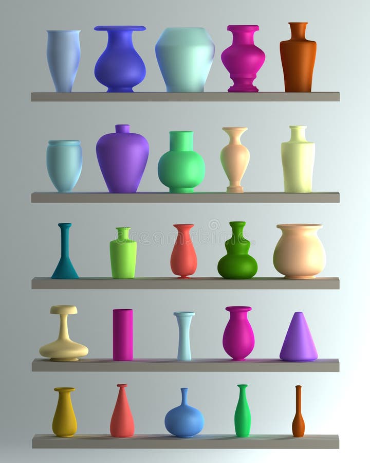 Set of color vase stock illustration. Illustration of clay - 21731842