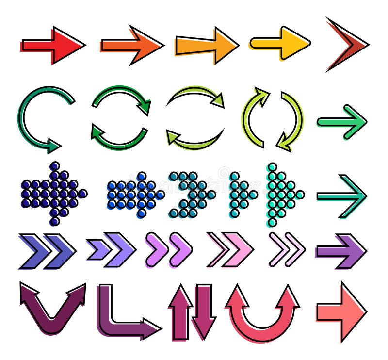 Set of Color Arrows. Arrow Icon. Arrow Icon. Arrow Stock Illustration ...