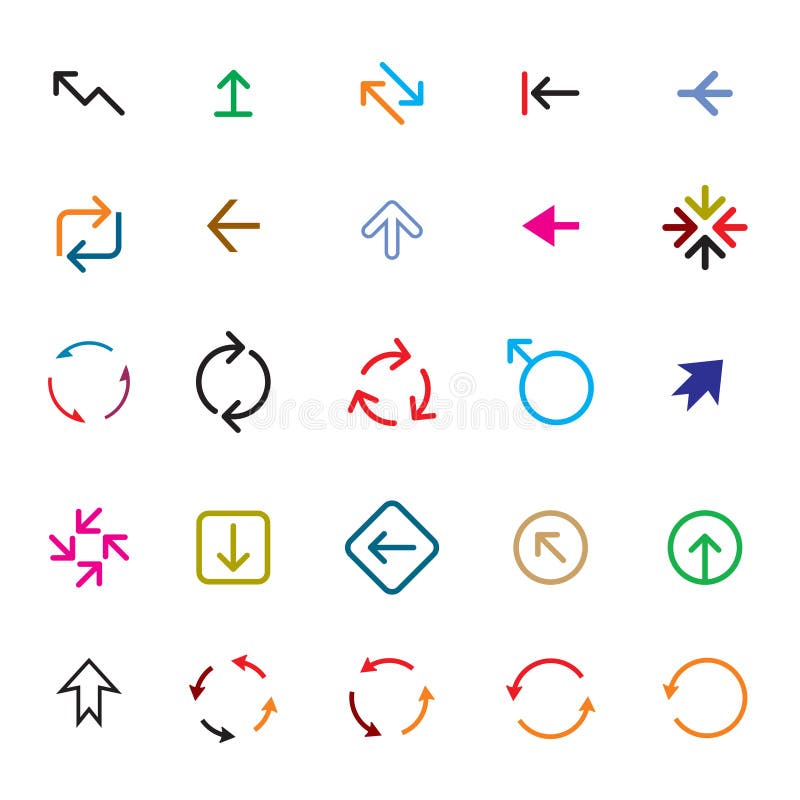 Set of Color Vector Arrows. COLLECTION of ICONS Stock Illustration ...