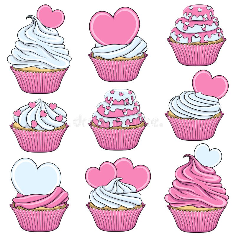Vector Cupcakes Set, Cupcake Clipart Stock Vector - Illustration of ... Vector Cupcakes Set, Cupcake Clipart Stock Vector - Illustration of ...
