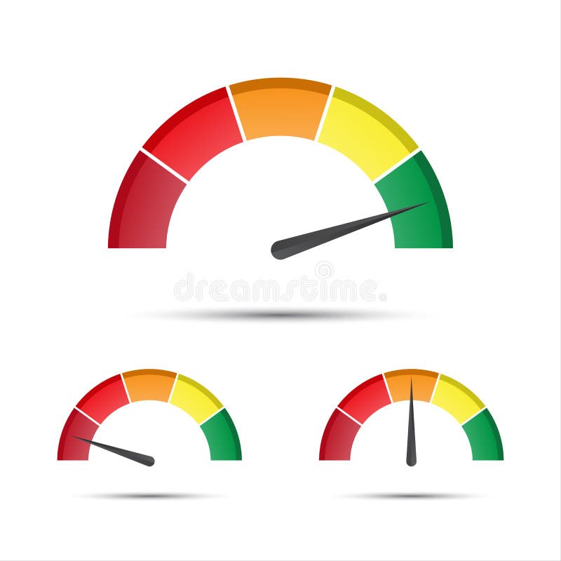 Low, Moderate, High - Rating Meter Stock Vector - Illustration of ...