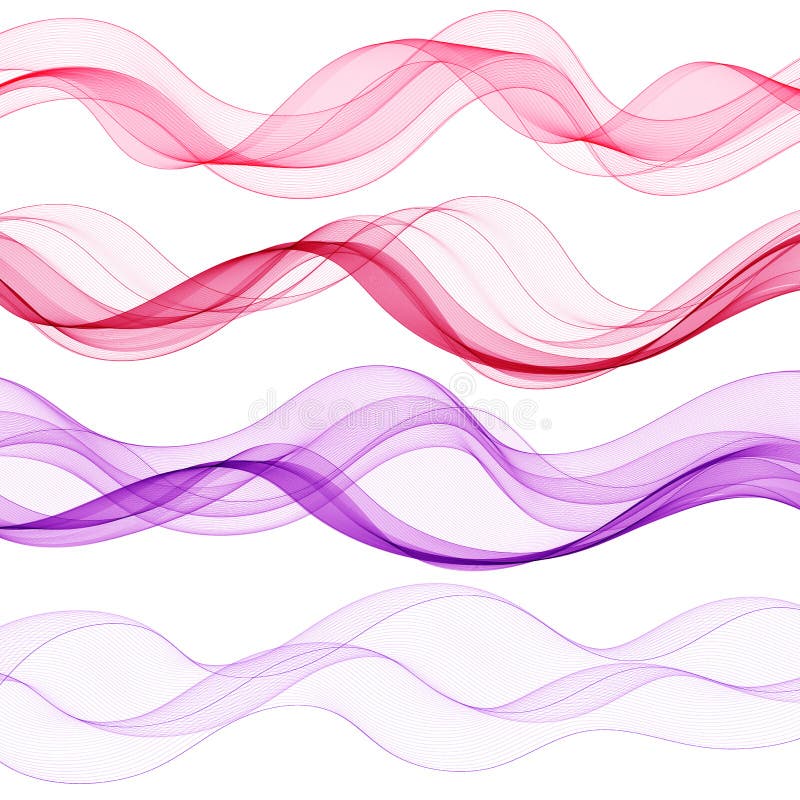 A Set of Color Waves. Vector Abstract Lines. Eps 10 Stock Illustration ...