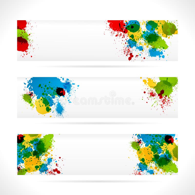 Set of Color Web Banners. Web Design Elements Stock Illustration ...