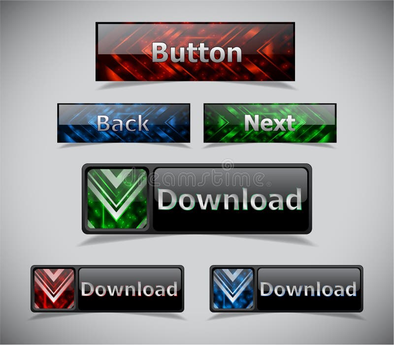 Set of grey web buttons stock vector. Illustration of curve - 21969635