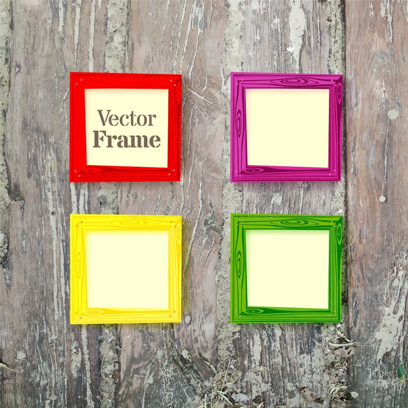 9 Wooden Picture Frames Color Set Stock Vector - Illustration of pastel ...