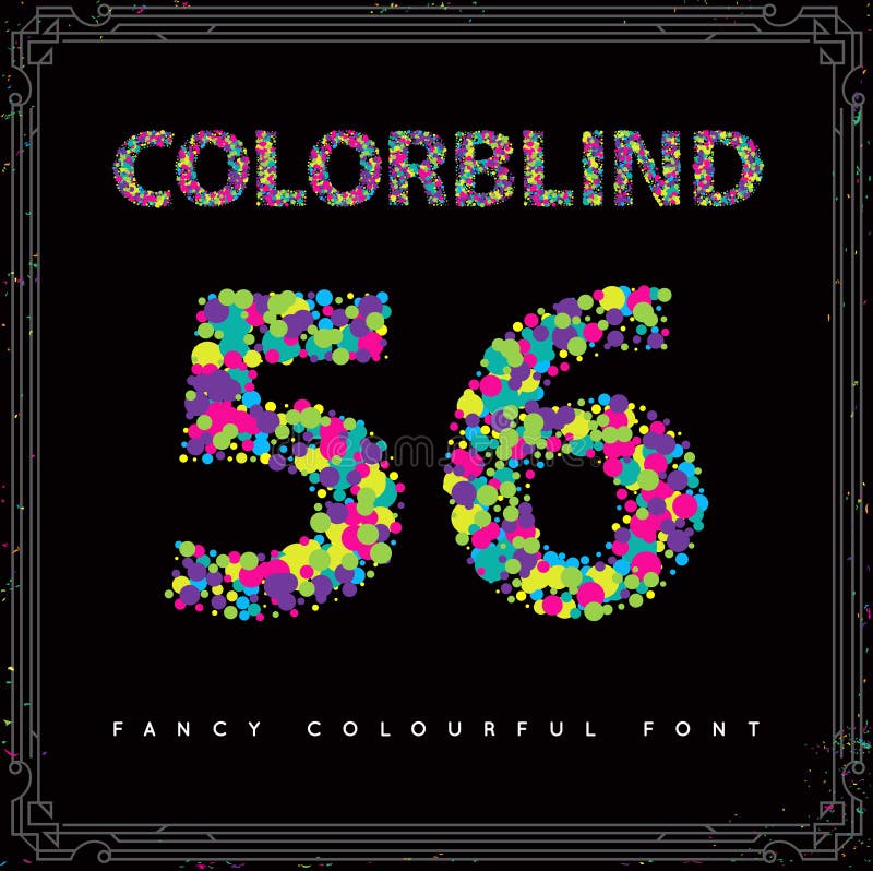 Set of Colorblind Style Font in Vector. Fresh Trendy Colors Stock ...