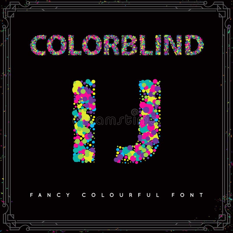 Set of Colorblind Style Font in Vector. Fresh Trendy Colors Stock ...