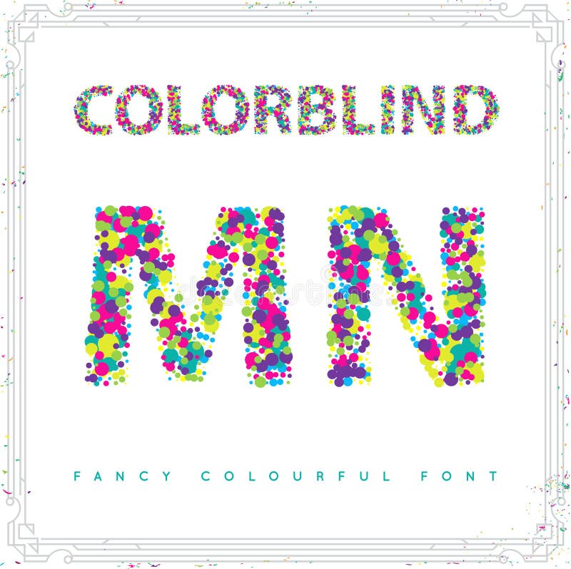 Set of Colorblind Style Font in Vector. Fresh Trendy Colors Stock ...