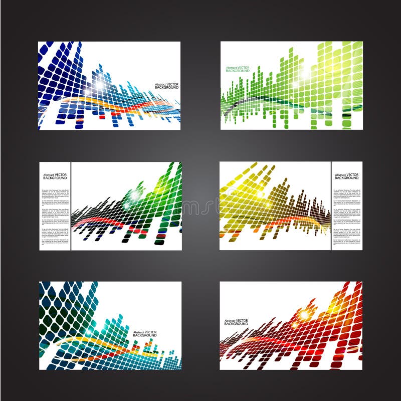 Set of Colored Abstract Backgrounds with Squares Stock Vector ...