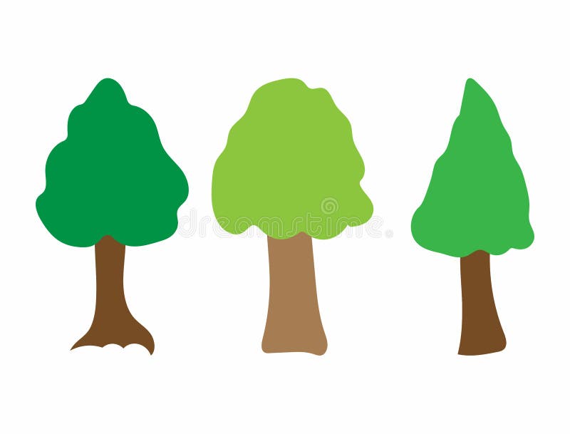 Set of Colored Abstract Trees. Stock Vector - Illustration of icon ...