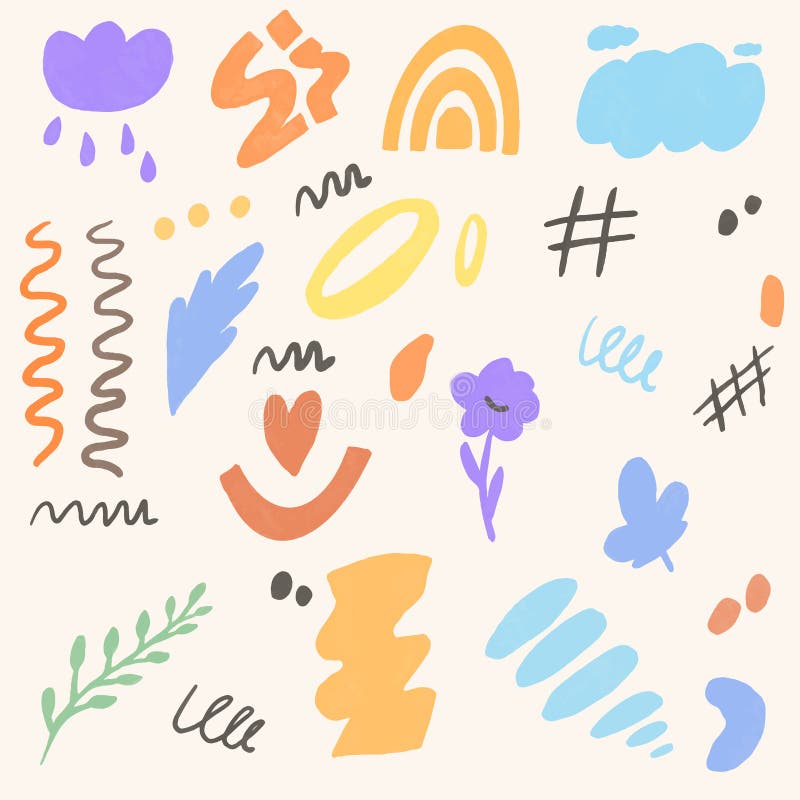 Set of Colored Abstract Vector Shapes, Non-uniform Color Stock Vector ...