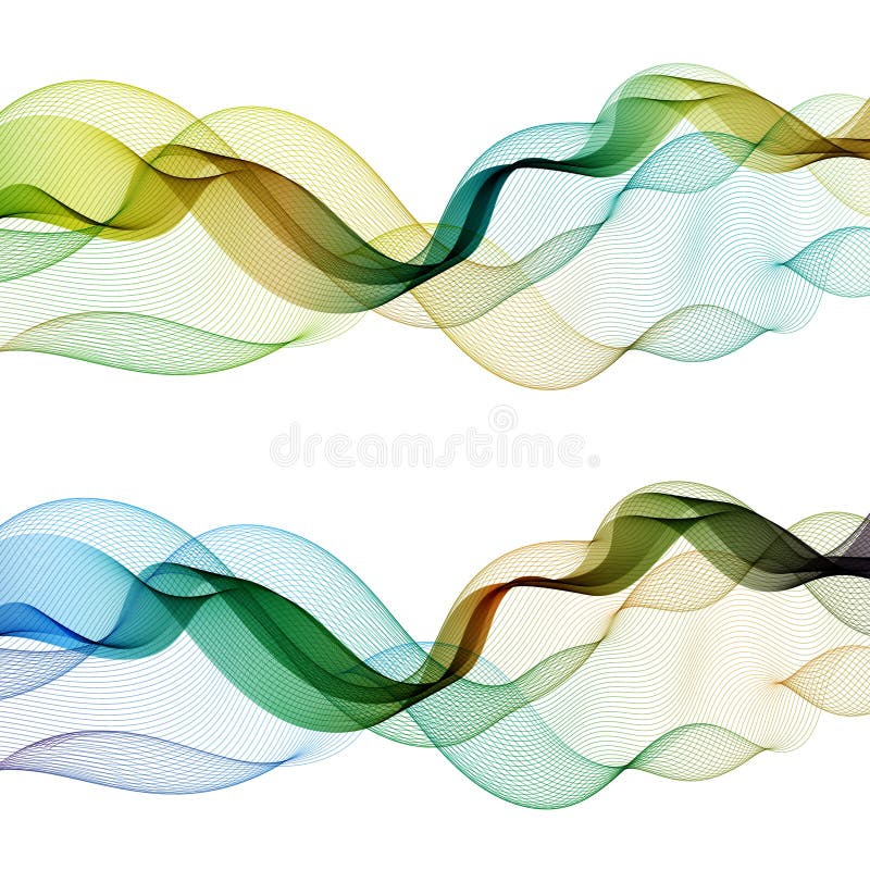 Set of Colored Abstract Waves. Eps 10 Stock Vector - Illustration of ...