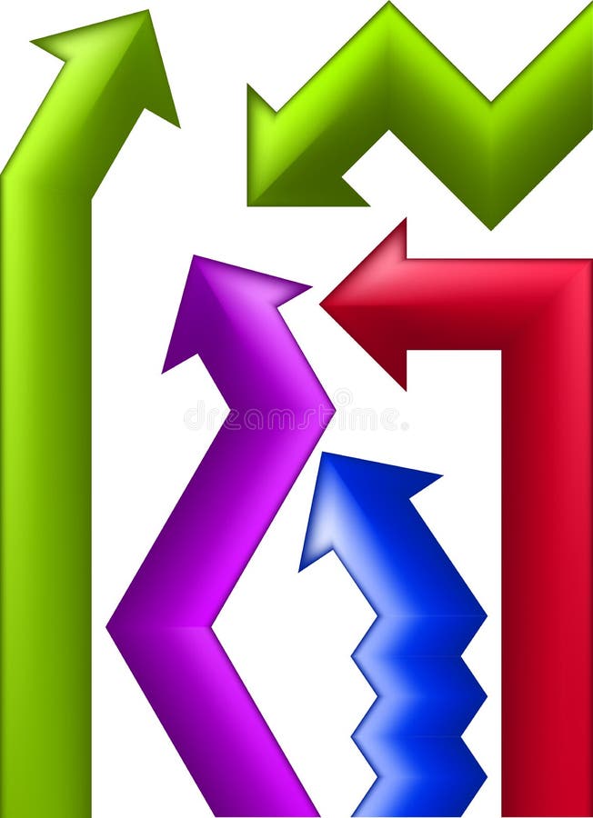 Set of Colored Arrows Icons. Stock Vector - Illustration of abstraction ...