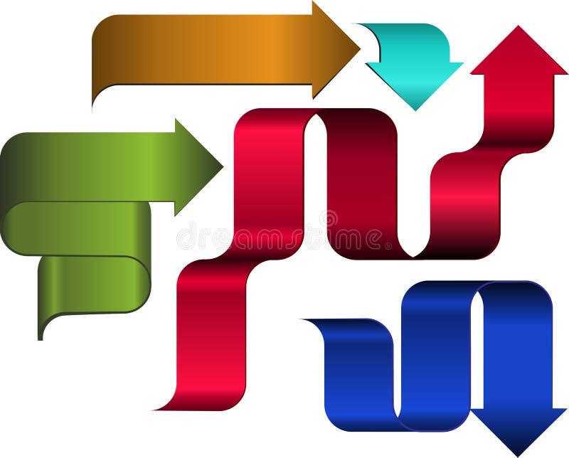 Set of Colored Arrows Icons. Stock Illustration - Illustration of ...