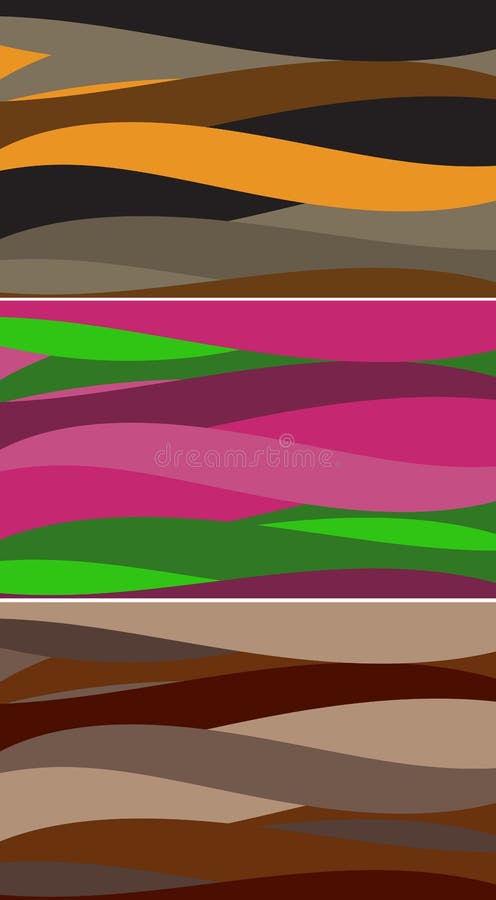 Set of Colored Backgrounds Similar Wave Stock Illustration ...