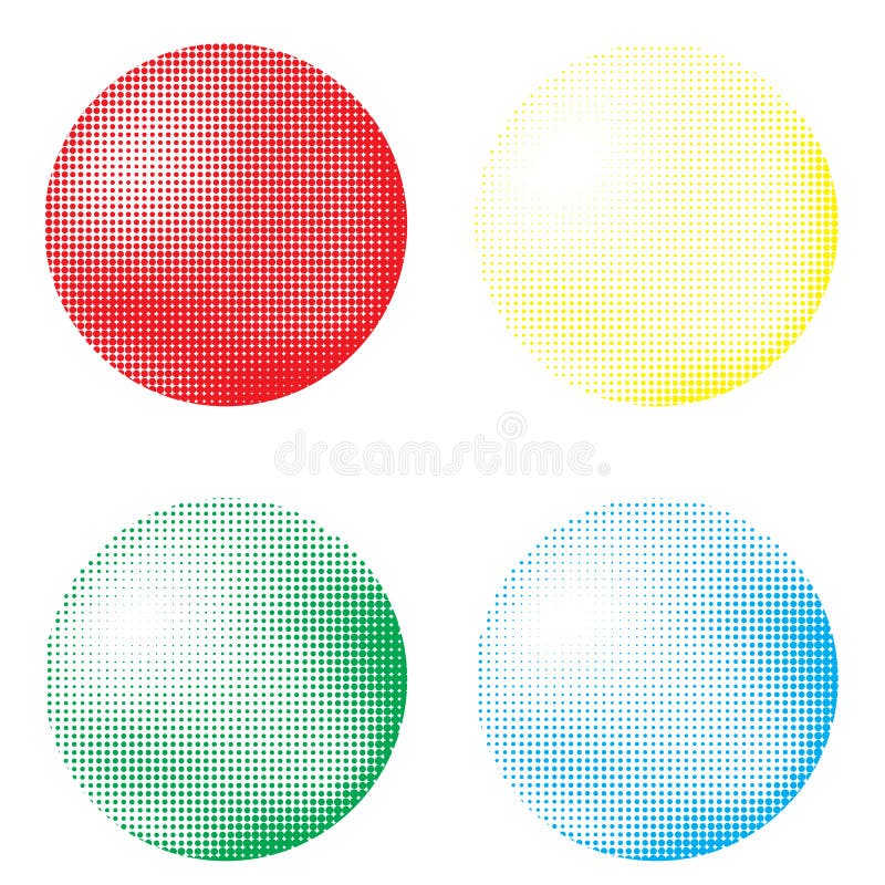 Set of Colored Balls. Halftone Pattern. Set of Dots. Dotted Texture ...