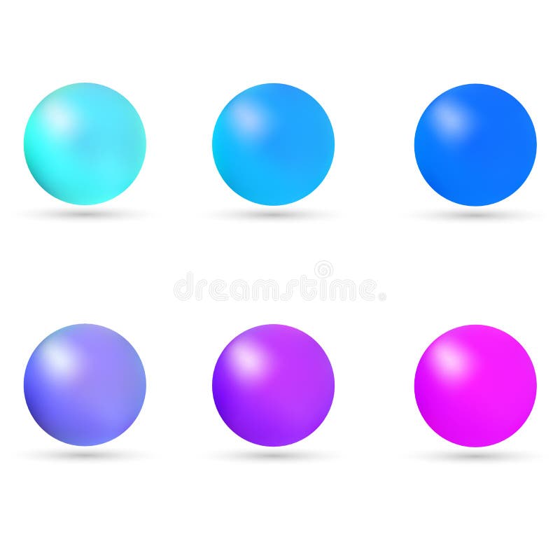 Set of Colored Balls with Shadow. Abstract Geometric Design Element ...