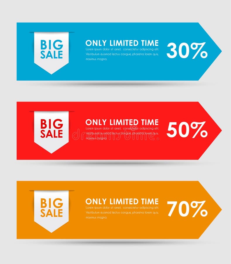 Big Set of Web Banners for Sale Stock Vector - Illustration of paper ...