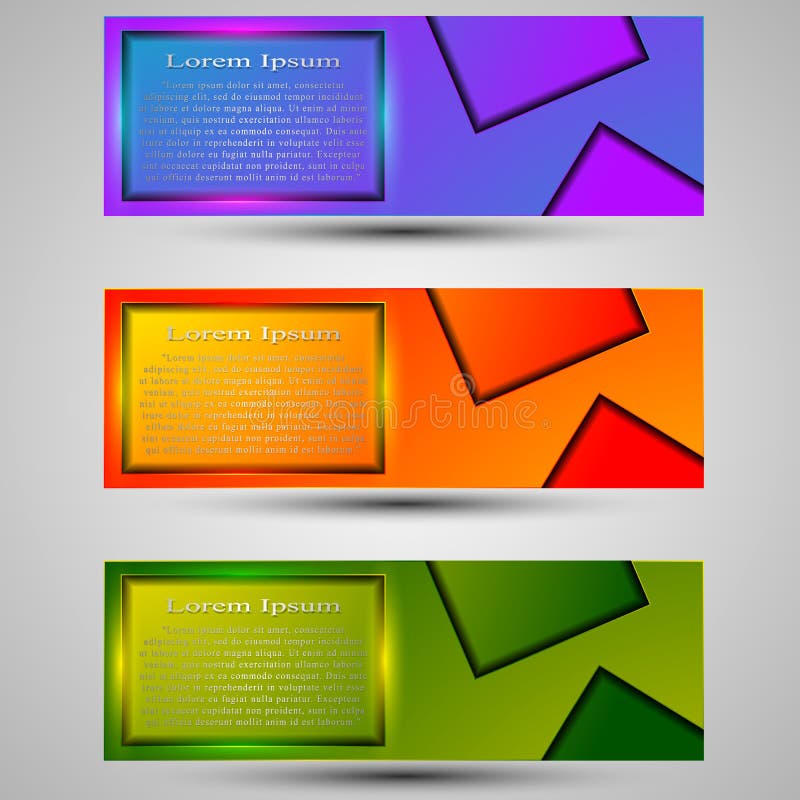 Set of Colored Banners Template with Headline Stock Vector ...