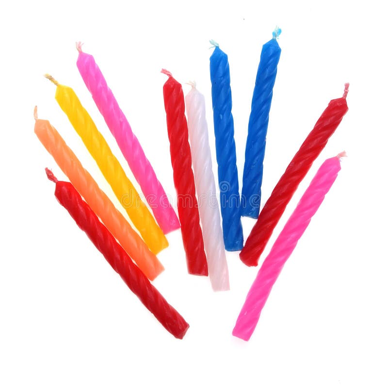 Set Of Colored Birthday Candles Isolated On White Stock Photo - Image ...