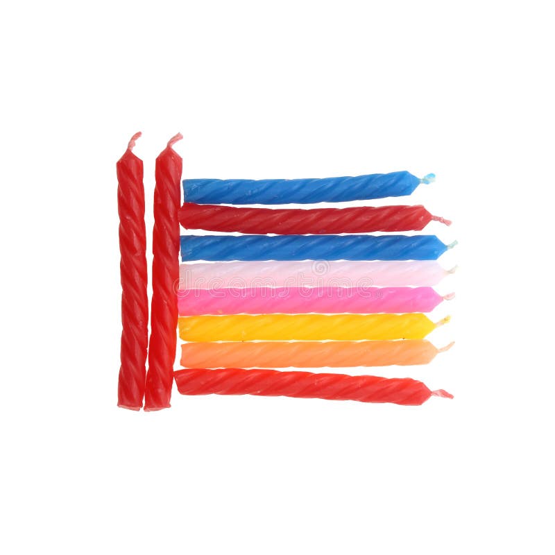 Set of Colored Birthday Candles Isolated on White Stock Photo - Image ...