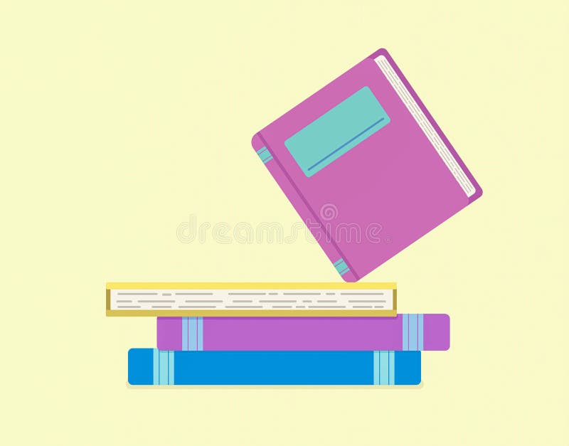 Set of Colored Books in Flat Design. Stock Illustration - Illustration ...