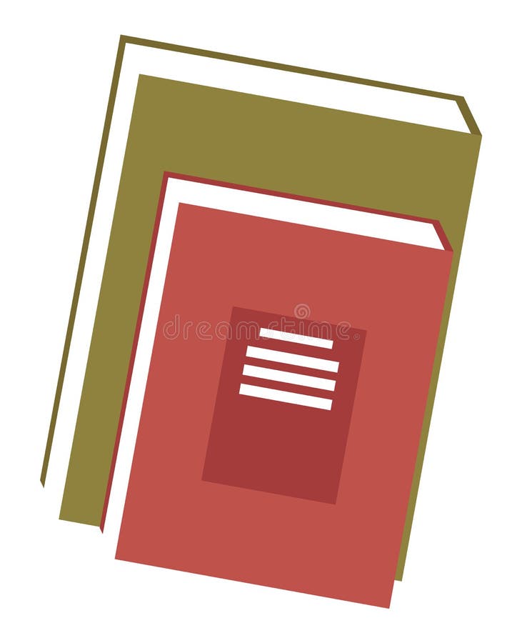 Set of Colored Books Icons in Flat Design Cartoon Style. Vertical Stack ...