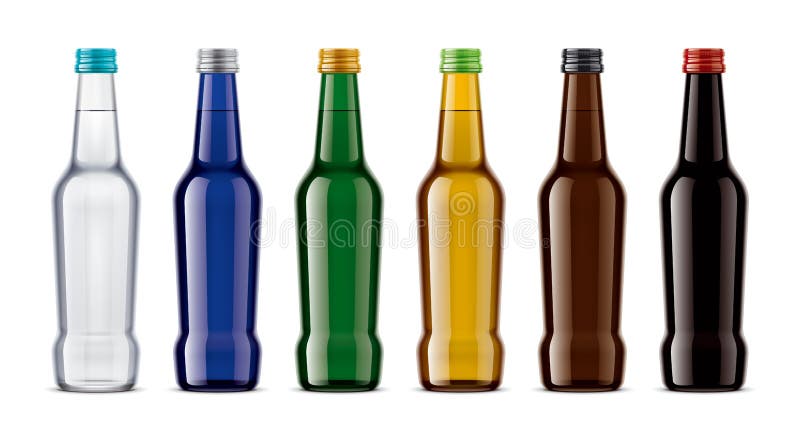A set of colored bottles stock vector. Illustration of original - 143086805