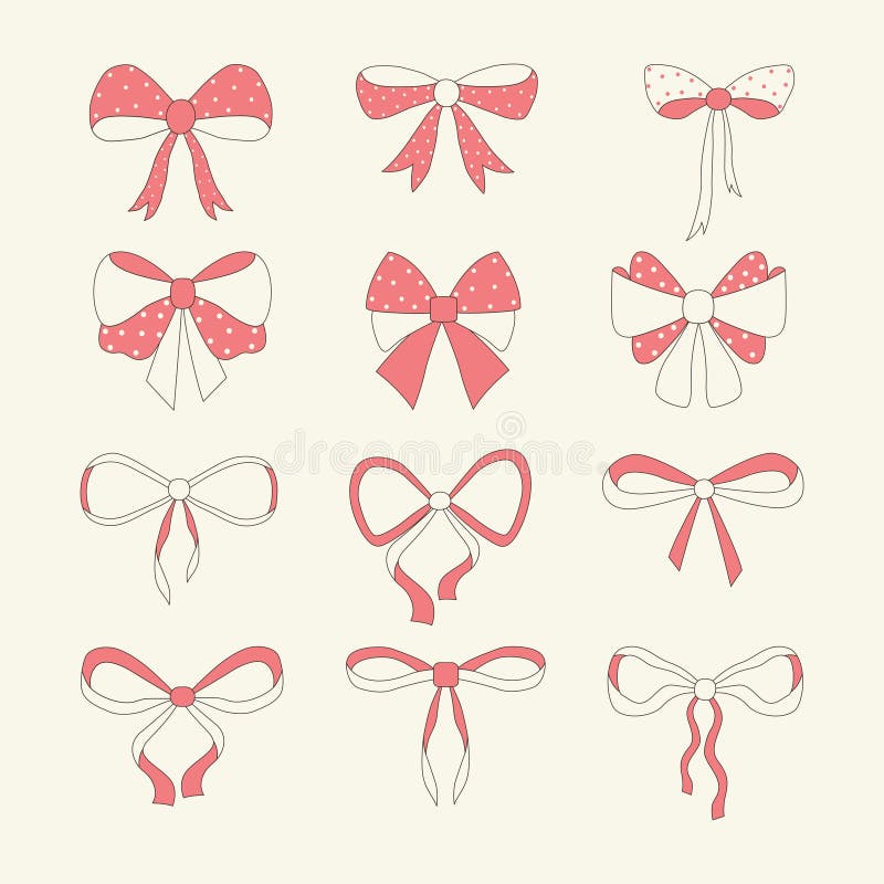 Set of Colored Bow Icons. Design Elements for Presents Stock Vector ...