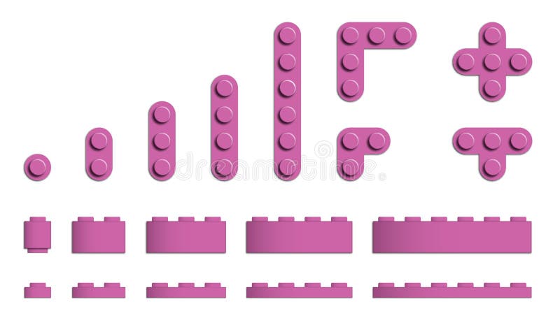 Set of Colored Building Bricks in Various Lengths with Rounded Corners ...