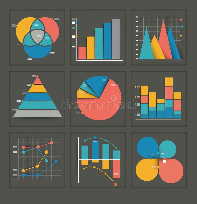 Set Colored Business Graphs Stock Illustrations – 255 Set Colored ...