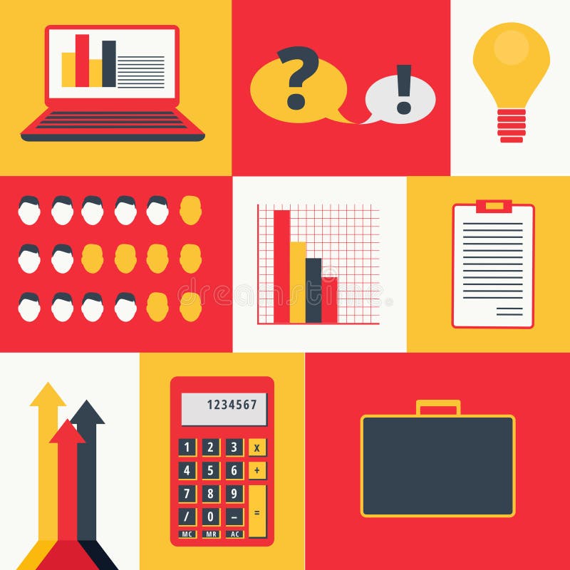 Set of Colored Business Infographics Elements and Icons. Finance Icon ...