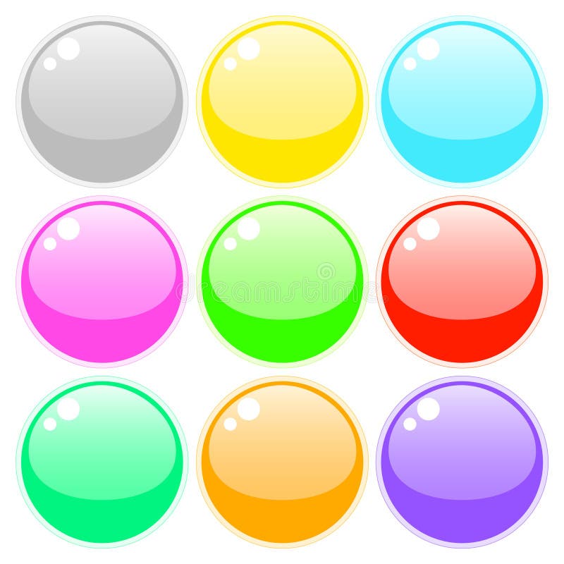 Vector Set Of Glass Buttons Stock Vector Illustration Of Squares
