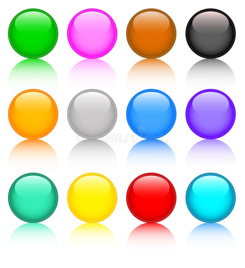Glossy round button icons stock vector. Illustration of internet - 5171928
