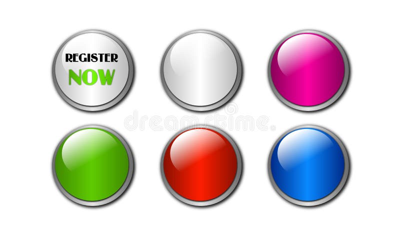 Set of colored buttons stock illustration. Illustration of graphic ...