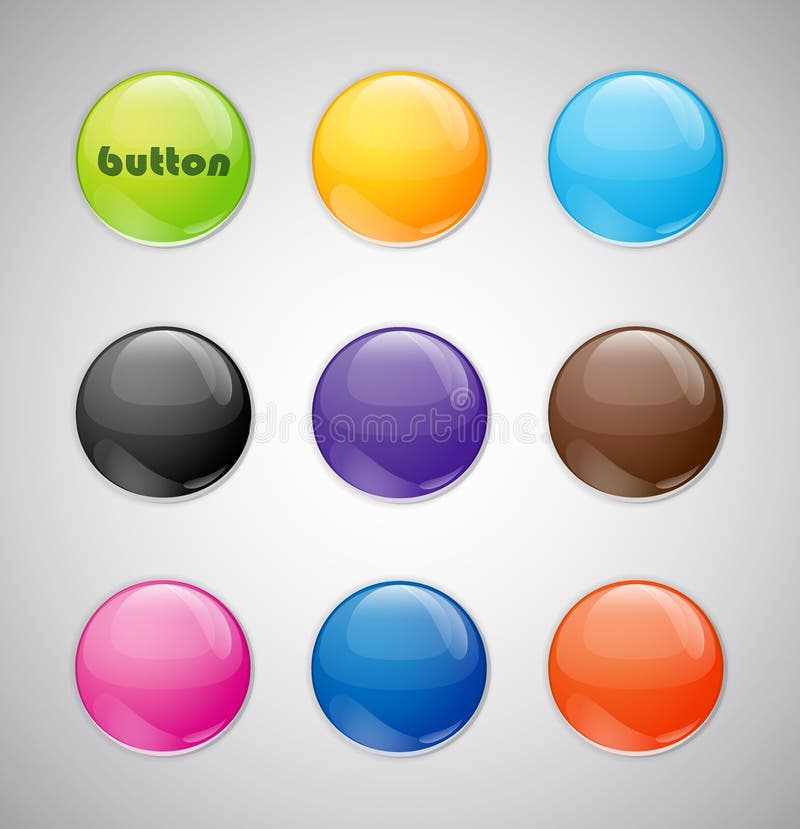 Set of colored buttons. stock vector. Illustration of shape - 49115048