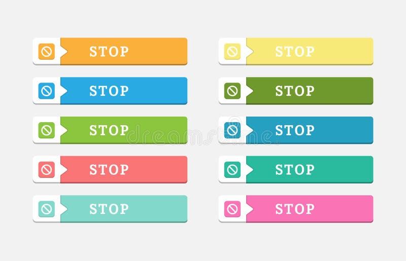 Set of Colored Buttons with a STOP Stock Vector - Illustration of ...