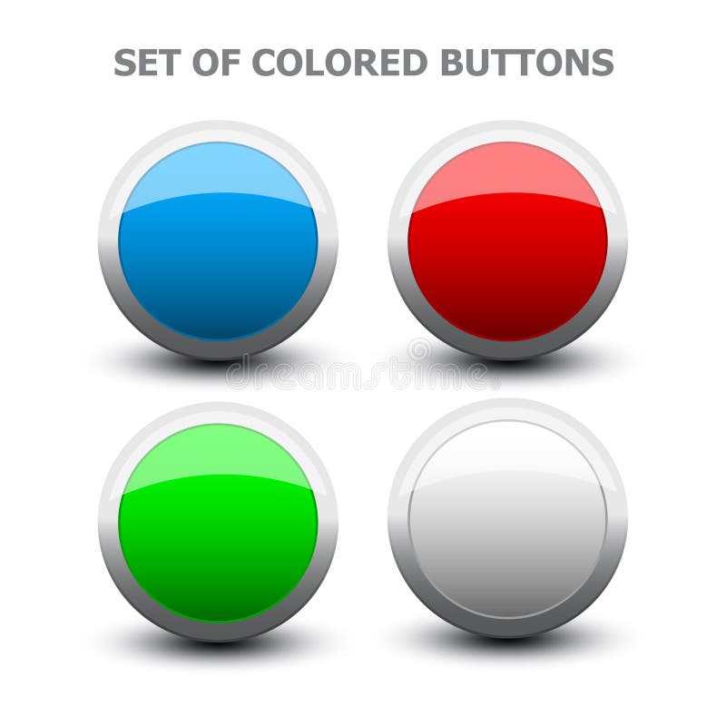 Set of colored buttons stock vector. Illustration of round - 38760330