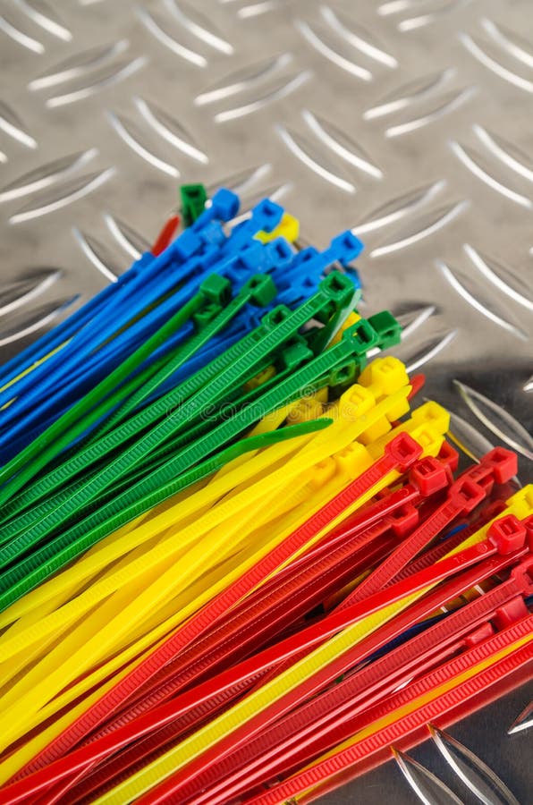 Set colored cable ties stock image. Image of bundle, heavy - 30873377