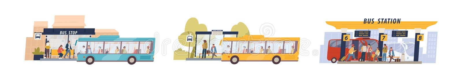 Cartoon Bus Arrive Stock Illustrations – 68 Cartoon Bus Arrive Stock ...