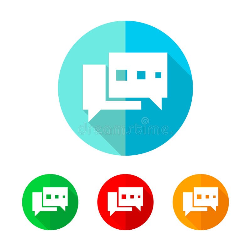 Set of Colored Chat Bubble Icons. Vector Illustration. Stock ...