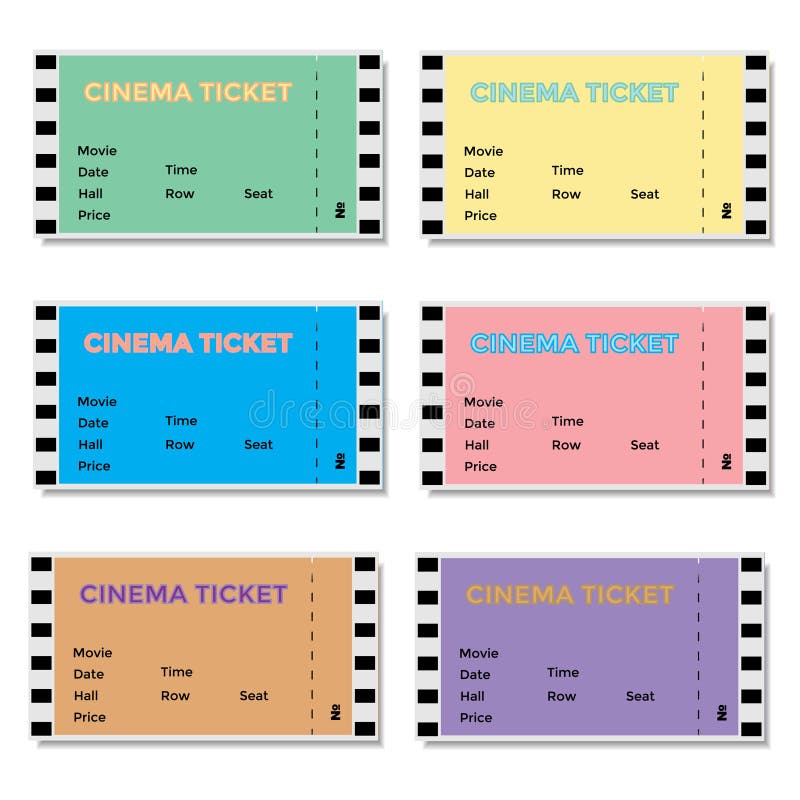 Set of Colorful Concert Tickets Stock Vector - Illustration of admit ...